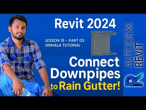 How to Connect Downpipes to Rain Gutters in Revit | Step-by-Step Tutorial | #Revit2024