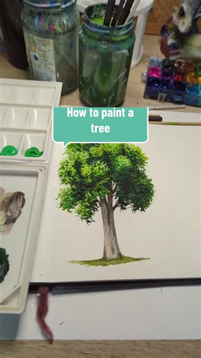 Learn How to Paint a Beautiful Tree Using Gouache | Step-by-Step Tutorial