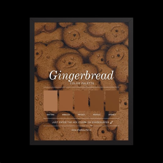 Gingerbread Color Palette Print, Printable Wall Art, Instant Digital Download, Hex Codes Design - Etsy