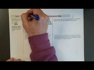 Solutions - volume/volume percent