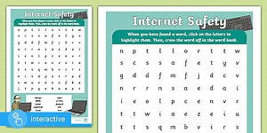 Interactive PDF: Internet Safety Word Search