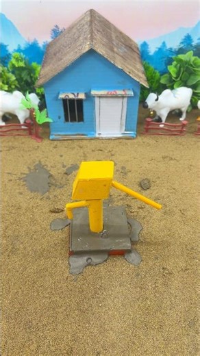 Mini Hand Pump Concrete Foundation 😱 | DIY Village Construction | Mini Cement Work