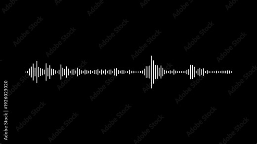 Sound wave audio spectrum black background, line audio wave visualization on a transparent background, Audio waveform with frequency animated lines.Audio visualiser. Music equaliser. 4k animation.