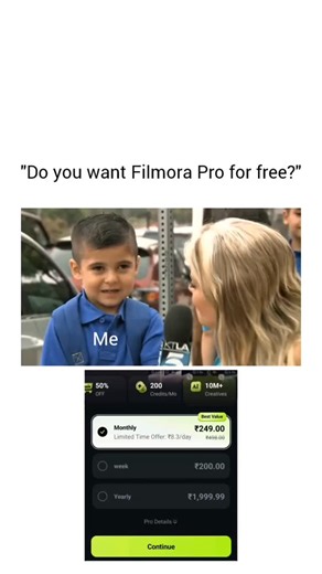 🤫 on Instagram: ""Do you want Filmora Pro for free?" #filmora #ai"