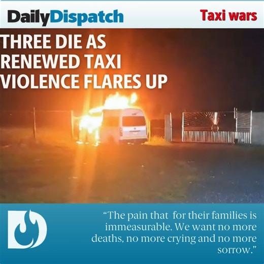 1.5K views | In tomorrow's edition of the Daily Dispatch : Taxi violence is again rearing its ugly head in the Eastern Cape with at least three taxi bosses and drivers killed and one hospitalised in a critical condition on Wednesday on the R61 near Port St Johns. The year 2023 was one of the bloodiest, with more than 20 taxi bosses killed in a few months in Ngqamakhwe, Butterworth, Centane, Willowvale, Dutywa, Elliotdale, and Mthatha since July 18. | Daily Dispatch | Facebook