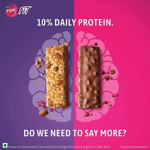 Obsessed with protein? We’ve the perfect snack for you. Presenting Cadbury Fuse Fit. It has protein-packed nuts on one side, that gives you 10% of your daily protein intake. And on the other side, yummy chocolate. #NoOverthinkingNeeded | Cadbury Fuse