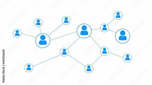 4K Connecting people on the internet nodes transforming Connection Loop Background. Social network connections. Communication Futuristic Network and Technology 5G. network connections and people icons