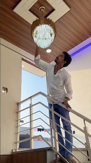 Fancy jhumar installation || ceiling jhumar light fitting