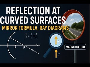 PHY124 Unit 2 Reflection at Curved Surfaces : Mirror Formula, Ray Diagrams, and Magnification