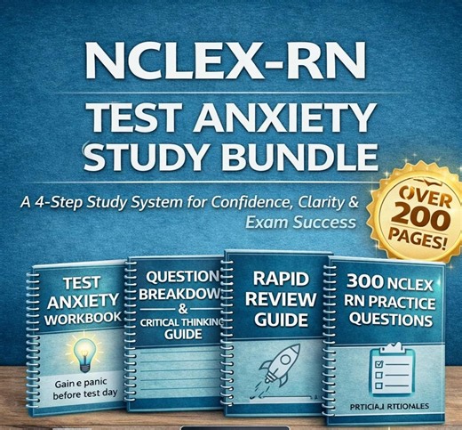 NCLEX-RN Test Anxiety Study Bundle With Rapid Review   300 Practice Questions & Detailed Rationales (instant Download) - Etsy