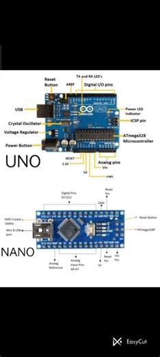 Different parts of Arduino uno and Arduino nano #volt vizor