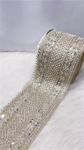 8.5K views · 31 reactions | Embroidered Lace with Pearls & Mirrors...