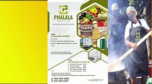 PHALALA GROCERY SCHEME Packages offer: Groceries Chefs&Assistant/Working group Mobile fridge, Mobile toilet and a water tank Contact: 064 530 4663/ 072 593 5267 | Tzaneen Voice