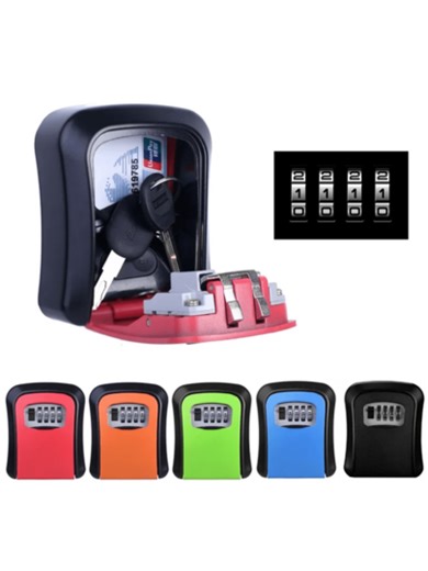 1pc Wall Mount Key Lock Box – 4 Digit Combination Security Code Safe, Outdoor Key Storage With Password Lock, No Key Needed For Home Office | SHEIN