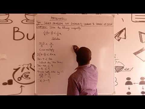 Mathematics: Solved problem on inequality involving changing of less than to greater than sign (SS2)