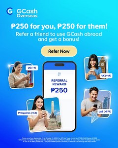 13K views · 1.8K reactions | Refer your friends or family in the UAE to download and use GCash, and you’ll each get ₱250. Invite mo na sila today and don’t miss out on this rewarding offer!  G-Xchange Inc. (GXI) is regulated by the Bangko Sentral ng Pilipinas (BSP). To know more, Visit the GCash Help Center or call us at 2882 (Globe/TM) / (02) 7213-9999 (Globe Landline), or Internet Call through the Help Center. | GCash | Facebook