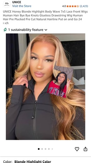 7x5 Honey Blond Highlight BodyWave Amazon Wig Review