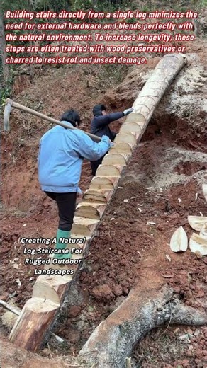 Creating A Natural Log Staircase For Rugged Outdoor Landscapes