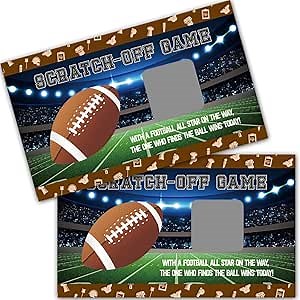 Haizct 50 Pack Football Theme Scratch Off Game, Rugby Football Scratch Card for Baby Shower Birthday Party Lottery Game Group Games, Gifts for Football Lovers, Baby Shower Idea