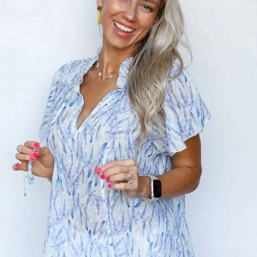 🎉 We’re head over heels for this blouse! 😍 Prints on textured fabric always add that extra special touch. ✨ With ruffle detail at the neck, smocking, and subtle flutter short sleeves, this lightweight, relaxed fit top is a must-have! 💫 Shop In Store, Online or Free Mobile App Links in IG Bio https://holliesboutique.com/products/be-mine-ruffle-neck-blouse #BlouseLove #TexturedPrints #EffortlessStyle #HolliesBoutique | Hollie's Boutique