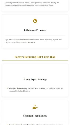 Key indicators and symptoms of a looming BoP crisis