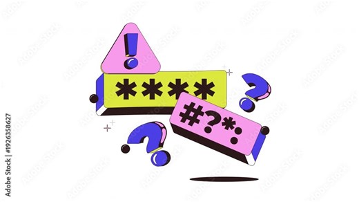 Wrong password alert onboarding ui animation. Incorrect input fields. Login error. Access denied. Failed entry mistake. Web design. Mobile app intro motion. Micro UX scene 4K video on transparent