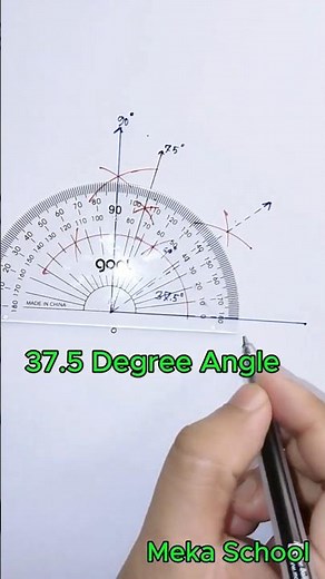 How to Draw 37.5° Angles Easily #shorts #geometry #angleconstruction