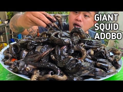 GIANT SQUID ADOBO | OUTDOOR COOKING | MUKBANG PHILIPPINES