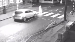 Driver smashes into man on zebra crossing, then drives off