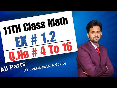 11th class math chapter 1 || 1st year math exercise 1.2 question number 4 to 16