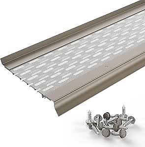 Micromesh 5” Gutter Guards Leaf Protection, A Contractor-Grade Gutter Guard from Manufacturer, Domestic Aluminum, Stainless Steel Mesh Gutter Covers 5 Inch (25 Feet, Clay)