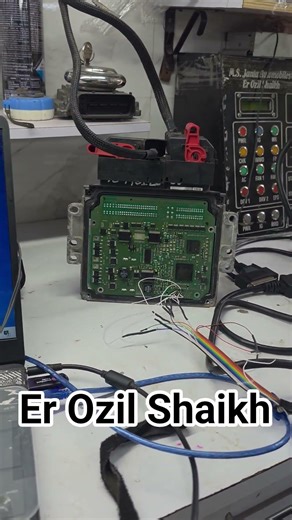 Tata Delphi dcm3.7AP ecm testing on table with mr can tester by Ozil Shaikh