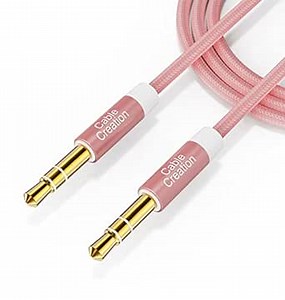 CableCreation 3.5mm Audio Cable 10FT/3m, 3.5mm Stereo Auxiliary Aux Cable Compatible with Phones, Headphones, Laptops, Phones, Car/Home Stereo, Speaker & More, Pink