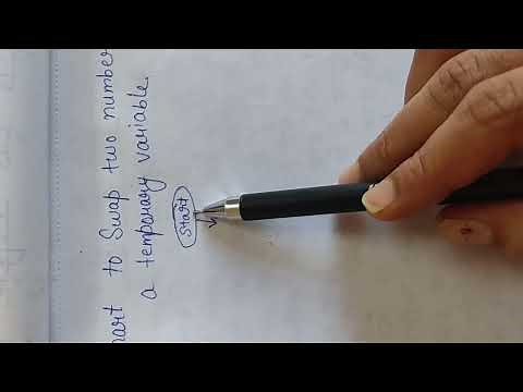 Flowchart to swap two numbers using a temporary variable