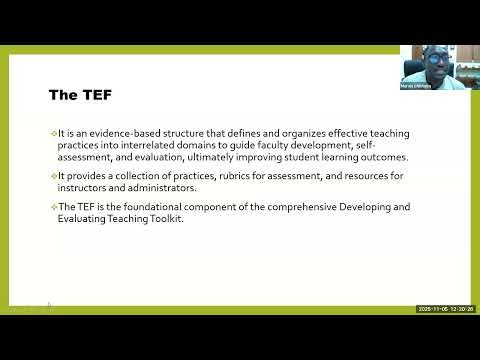 An Effective University Teacher: Introducing and Using the Teaching Effectiveness Framework | Nov 5
