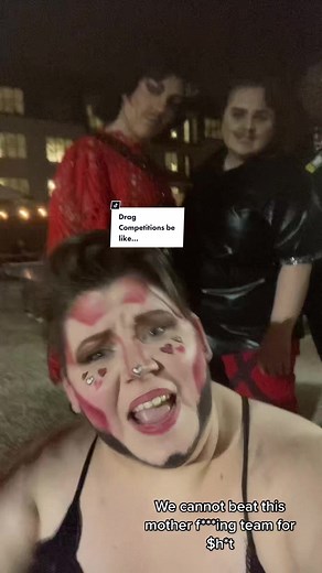 When both of your brothers and your friend win the drag competition…. It’s hard being the baby 😂. #dragking #dragkingmakeup #dragcompetition #dragrace #hausofnerves