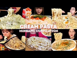 *30 MINS* CREAM PASTA MUKBANG *ASMR* COMPILATION | BIG BITES | EATING SOUNDS