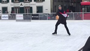 Stéphane Lambiel figure skating at the Parliament Square. | I love Bern