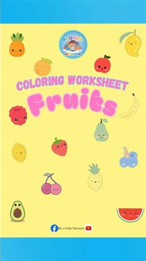 Coloring Worksheet:Fruits