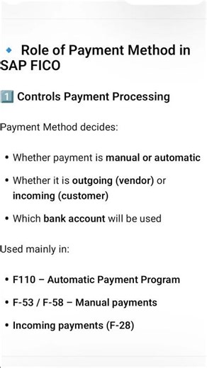 Payment method in SAP FICO #sap #sapfico #sapfico #education
