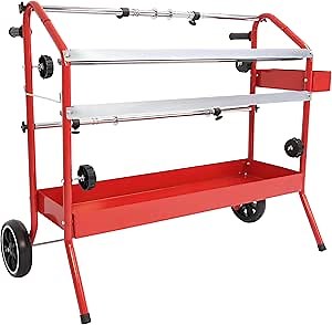 KUAFU 36" Multi-Roll Masking Paper Machine with Storage Trays Mobile Automotive Masking Machine for Indoor & Outdoor Decoration Spray Paint