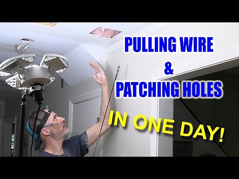 Pulling wire with no attic access 🫤 & patching holes all in one day!😁