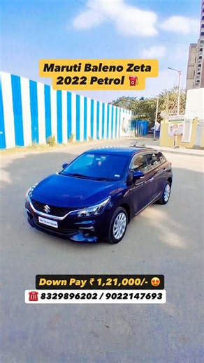 Nilesh Udmale on Instagram: "✅Maruti Baleno Zeta Push Button 2022, 1st Owner Price ₹ 6,75,000/- Negotiable 🥰 Nexa premium car 75000km, Mileage 22+ 🚘 Manual gear Alloy wheels 🛞 Airbags ABS EBD, Audio system BT connect steering control, Tilt and Collapsable Auto AC Park camera sensor, Premium Interior, steering control, Enjoy car with Top features and easy to drive top model 😍features ✅Down Payment ₹ 1,25,000/- CIBIL 725+ ✅All Maharashtra fast loan ✅One day car delivery 🔥 Location Pimpri Chin
