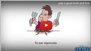 plays a good knife and fork