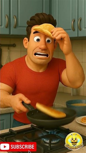 Leo vs pancake betrayal 🥞😂 cooking chaos