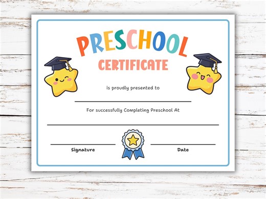 Preschool Award, Preschool Graduation, Preschool Diploma, Preschool Graduation Program, Preschool Graduation Gifts, Last Day of School - Etsy