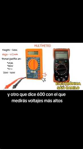 11K views · 200 reactions |  EL USO DEL MULTÍMETRO DIGITAL SUS FUNCIONES 類 #multimetrodigital #multimetro #test #electronic #electronicaautomotriz #videoviralシ #Electrico #electricidad #reelsviral | Electrónica y Servicios San Camilo | Facebook