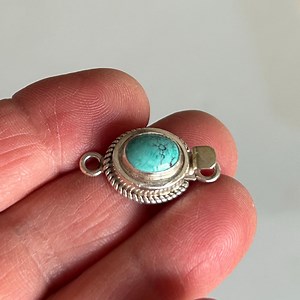 Gorgeous Aqua Hubei Turquoise Clasp Sterling Oval 7x9mm - Etsy