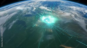 Interconnected World: Modern Network Over Earth's Surface