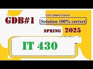 It 430 gdb 1 solution fall 2025